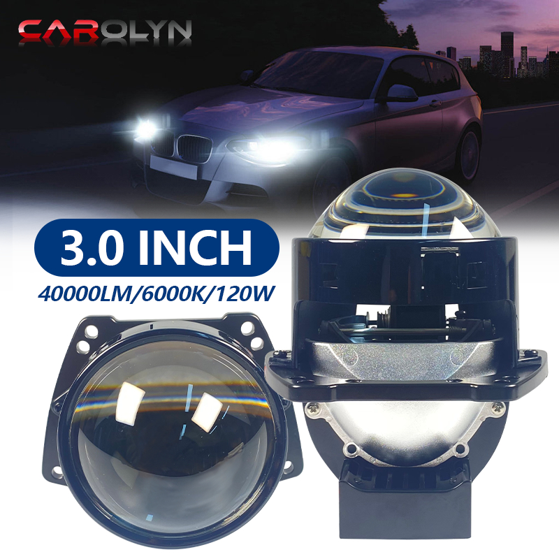 2PCS 3 Inch Bi LED Projector Headlights Lenses for Hella LED Lights Projector 120W 40000LM Diode ...