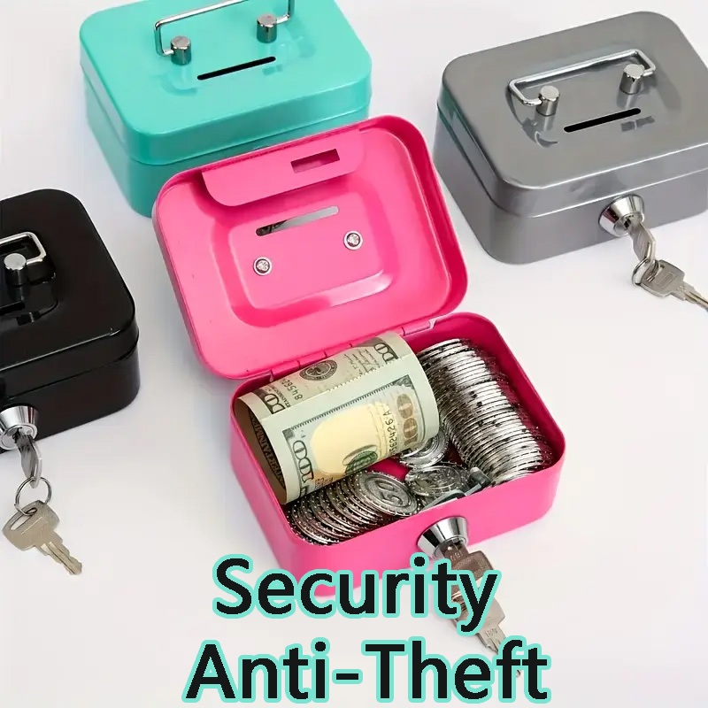Mini Cash Box Coin Piggy Bank Money Box Organizer Cash Box With Lock ...