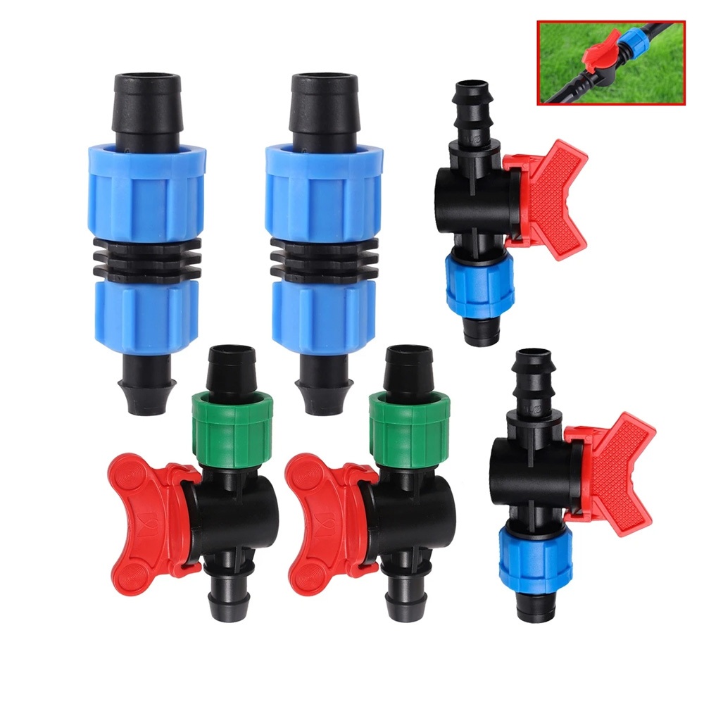 DN17mm Pipe Drip irrigation Tape Bypass Valve&Straight Joint Garden ...