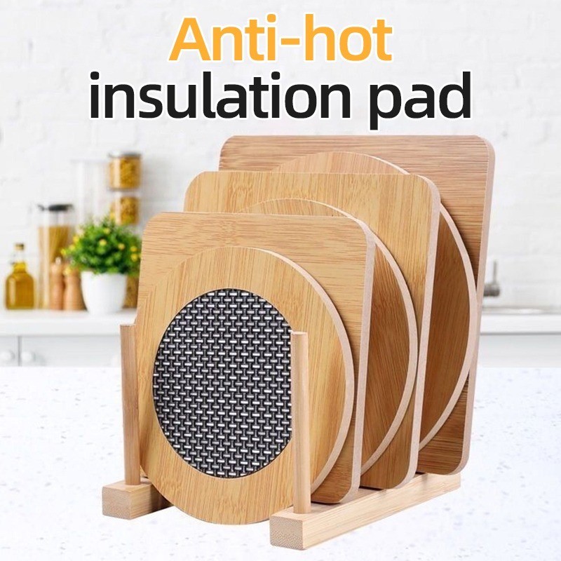 Wooden Heat Pad Heat Insulation Table Mat Kitchen Anti-scalding ...