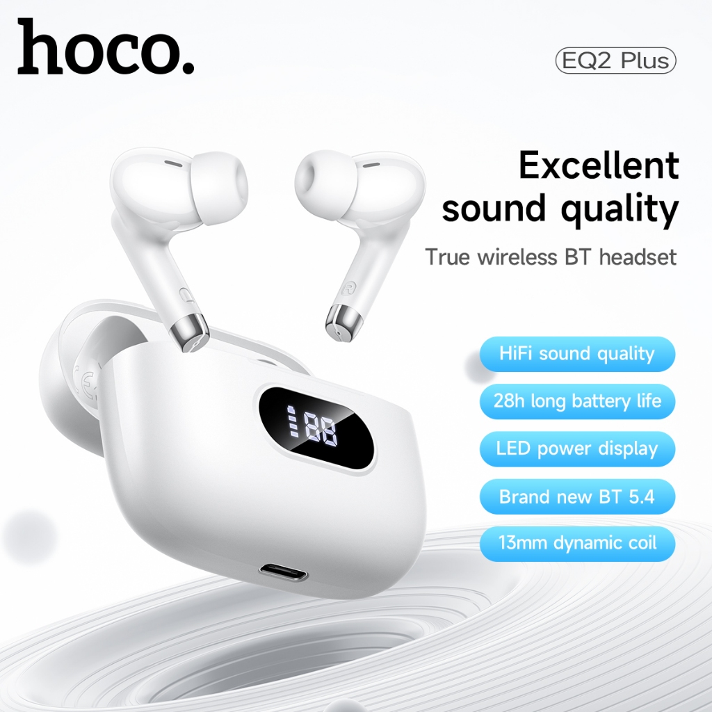 [New] HOCO EQ2 Plus TWS True Wireless Bluetooth Earphone BT5.4 With Mic ...