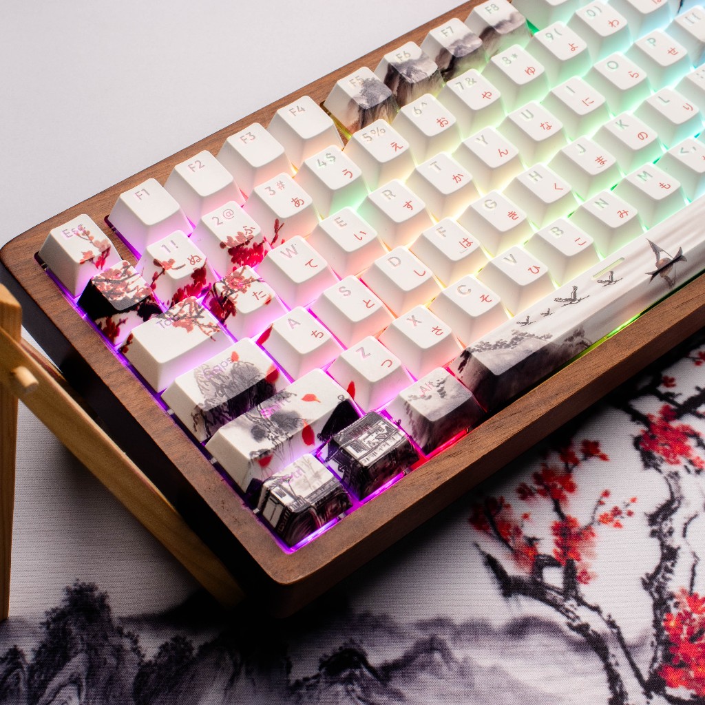 Womier Custom White Japanese Keycaps 127 Keys Cherry Profile Top ...