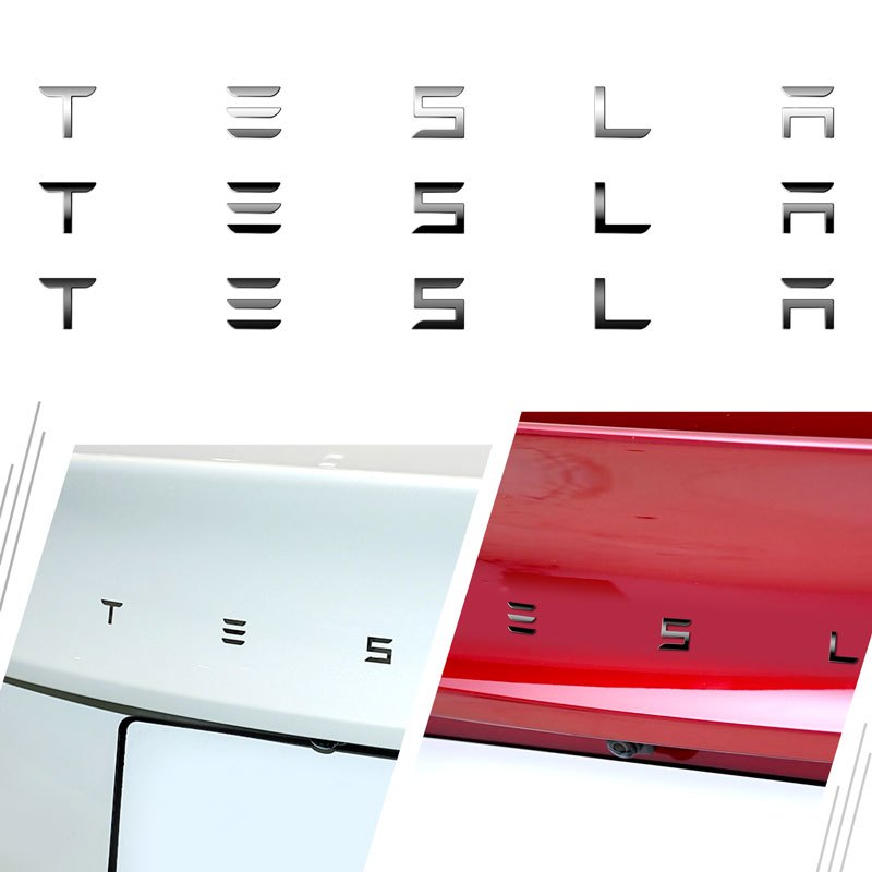 3D ABS Car Rear Tail Bumper Trunk Emblem Badge Sticker For Tesla Logo ...