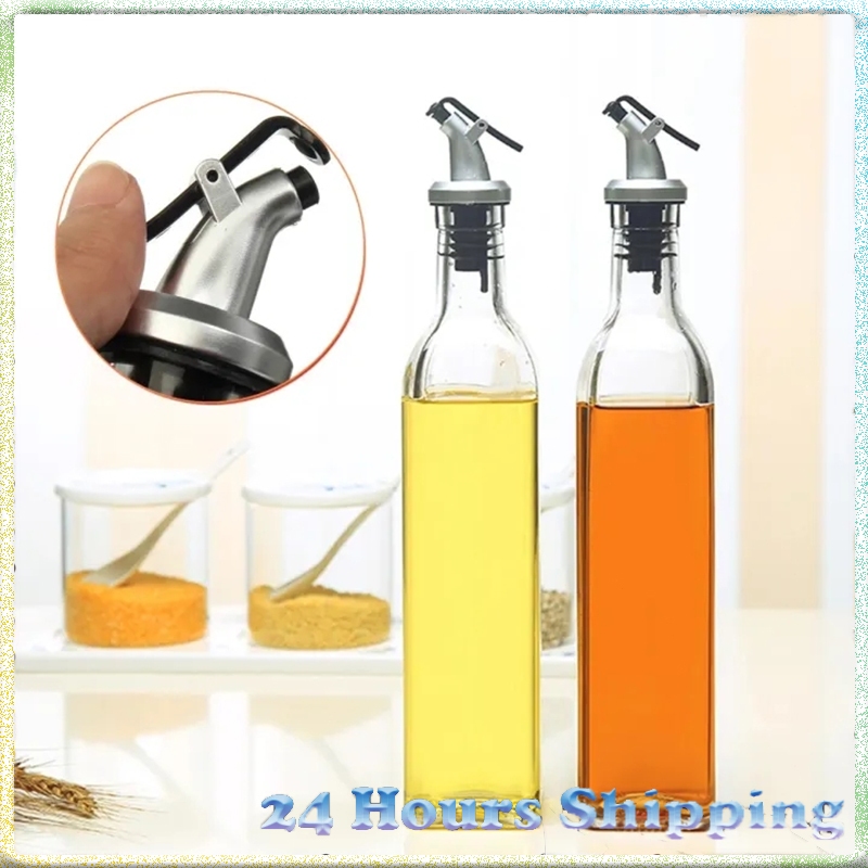 Oil Bottle Glass Condiments Bottle Glass Oil Bottle Transparent 500ml ...
