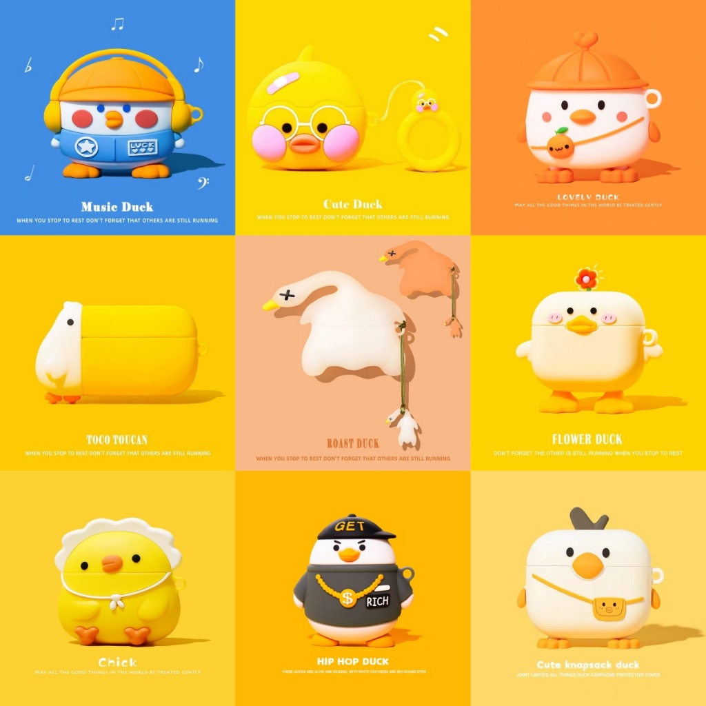 Cute Duck Cute Airpods Case Protection Airpods 4 Case Silicone Airpods ...