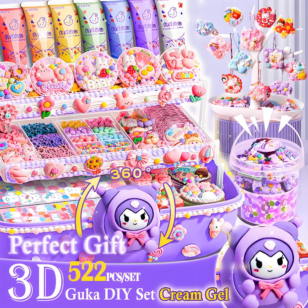 Ready Stock 522PCS Guka Set Box Keychain set Material Cream Glue guka ...