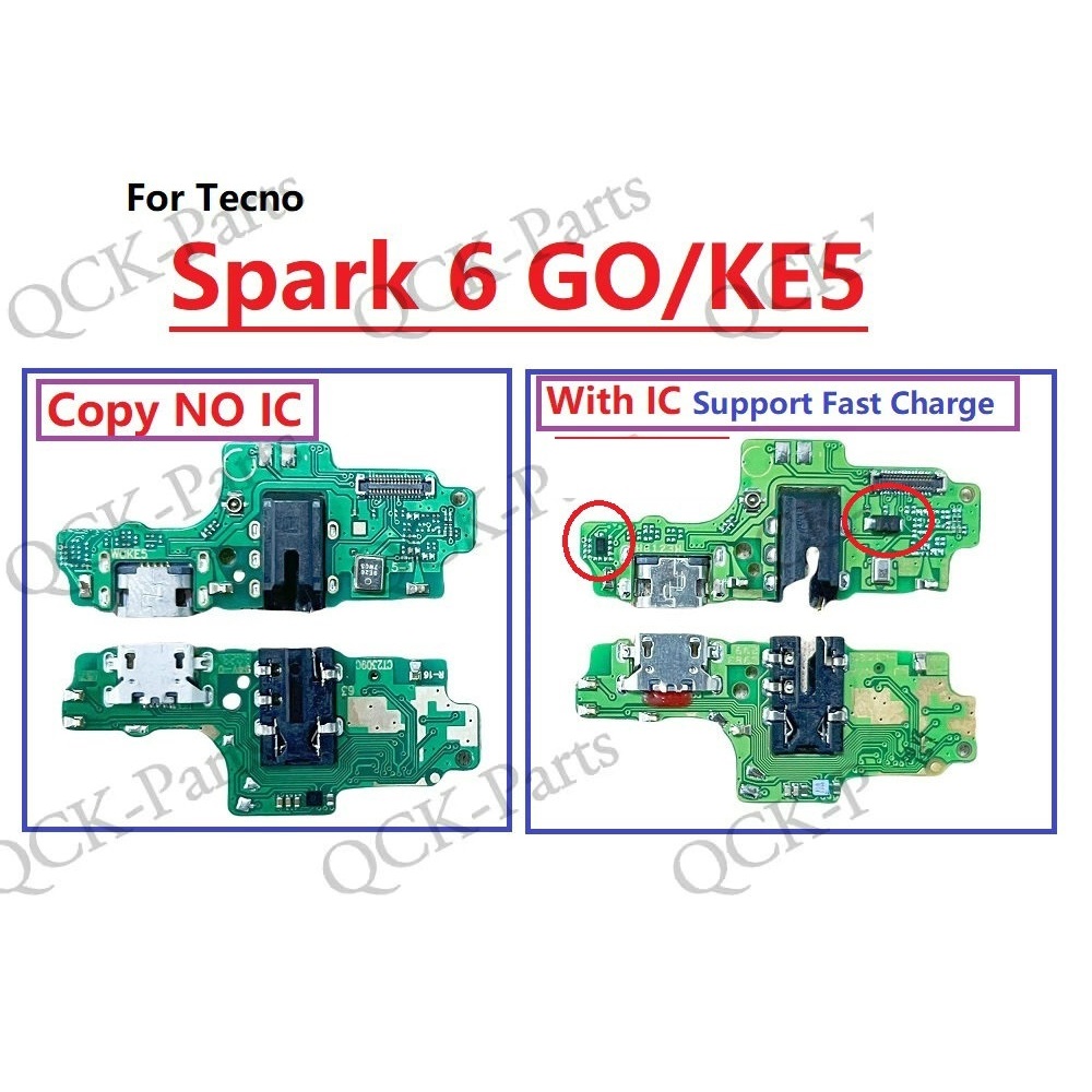 With IC USB Charging charger Port board for Tecno Spark 6 GO KE5 KE5j ...