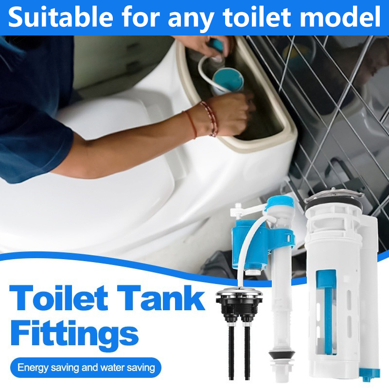 1 set toilet flush set fittings cistern fittings dual button flush ...