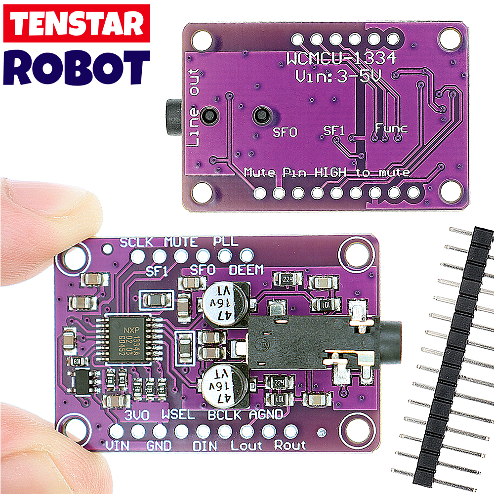 TENSTAR UDA1334A DAC Module UDA1334 I2S DAC Audio Stereo Decoder Module ...
