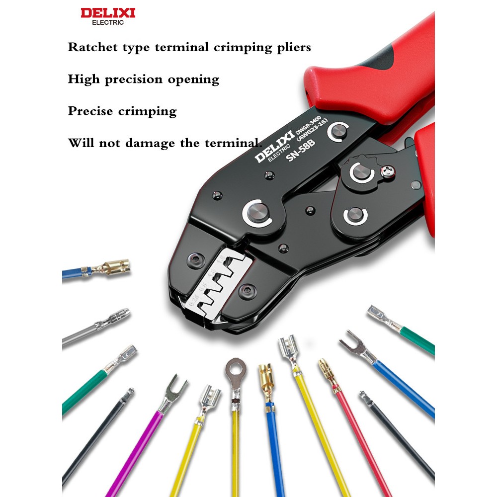 DELIXI ELECTRIC Dupont Terminal Crimping Pliers Wire Harness Spring ...