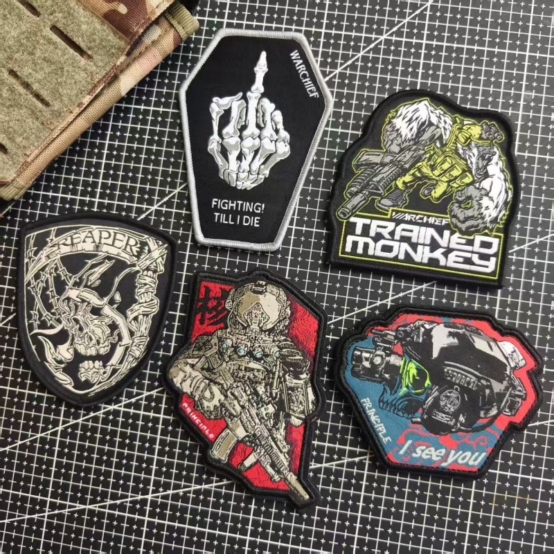 Night Ghost Weaving Mark Velcro Patch Military Identification Armband ...