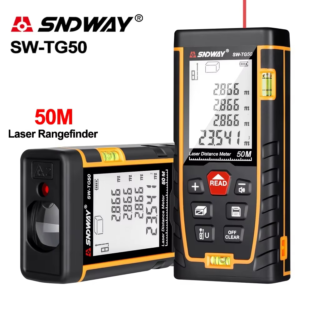 SNDWAY laser distance meter 50M 70M 100M 120M rangefinder laser tape ...