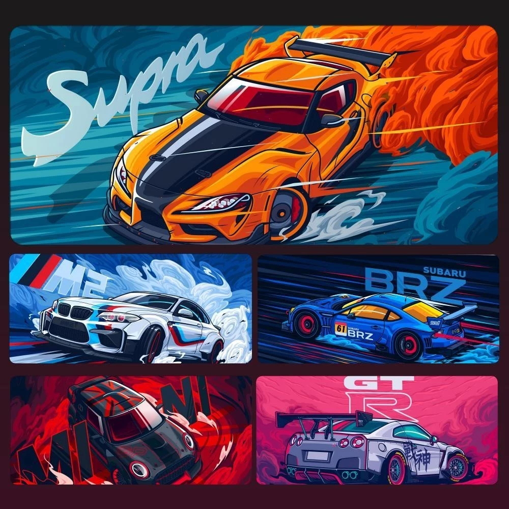 Anime Cool Car Mousepad Anime Mouse Pad Gamer Desk Gaming Laptop PC ...