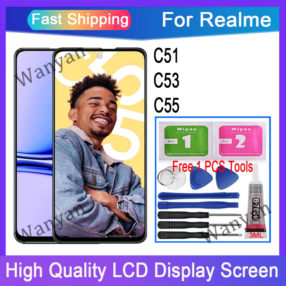 LCD For Realme C51 C53 C55 LCD Display Touch Screen Replacement ...