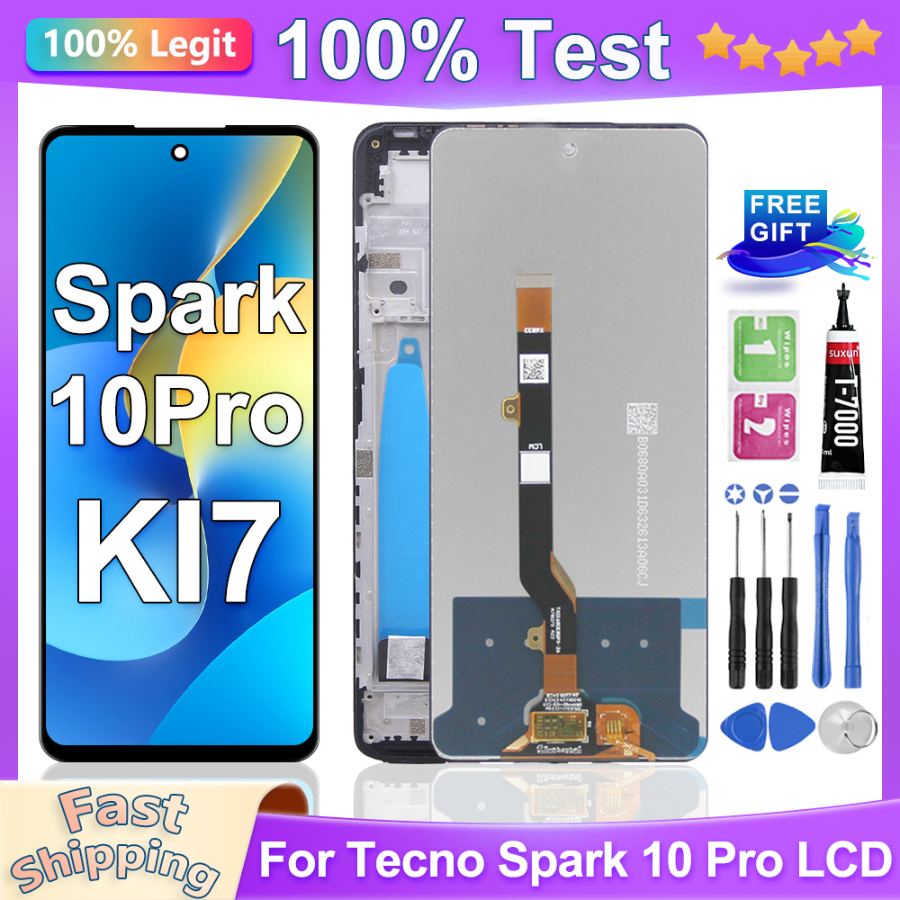 For Tecno Spark 10 Pro LCD Display KI7 Touch Screen Digitizer Assembly Replacement | Shopee ...