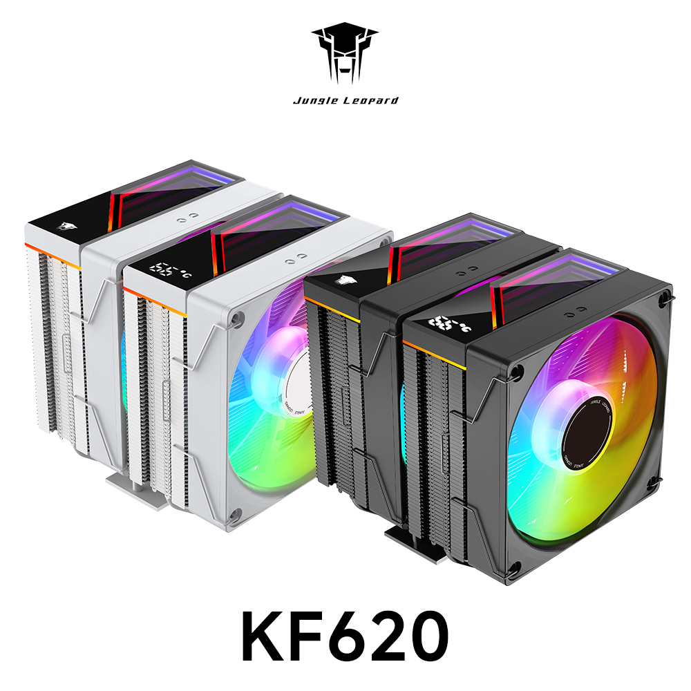 Jungle Leopard KF620-DGT Digital ARGB CPU Cooler Black / White 6 Heat ...