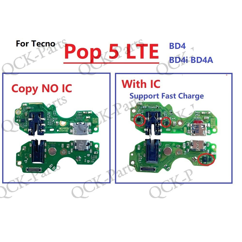 For Tecno Pop 5 LTE BD4 BD4i BD4A With IC USB Charger Charging Port ...