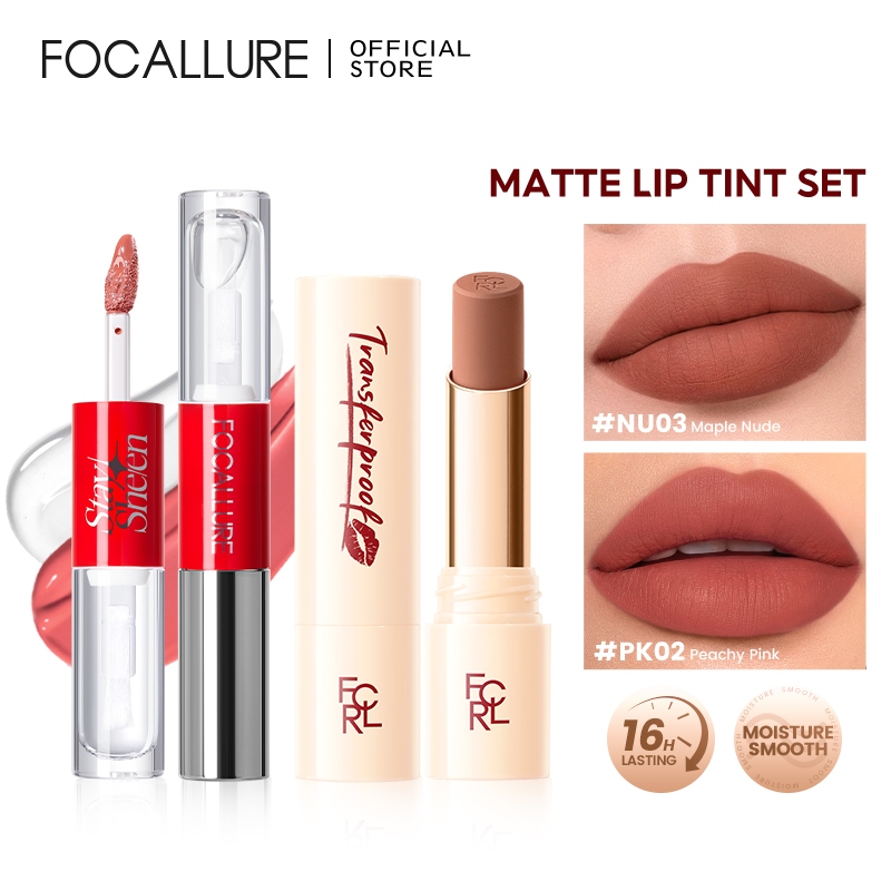 FOCALLURE TransferproofHero Matte Lip Tint StaySheen Dual-Finish Matte ...