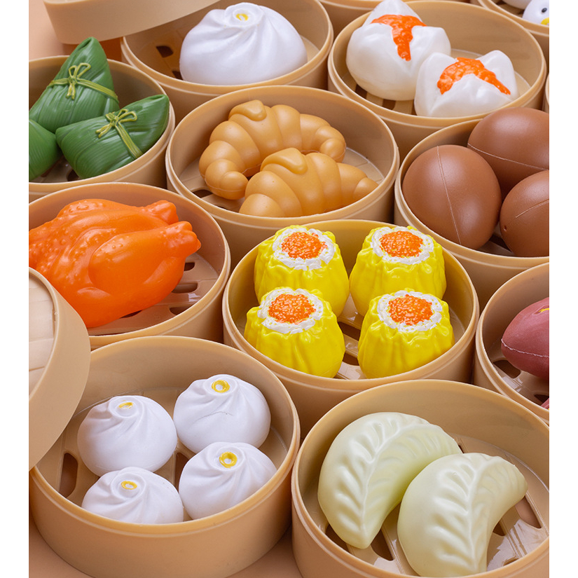 Chinese Breakfast Pretend Play Food Sets for Kids Kitchen Sets Mini ...