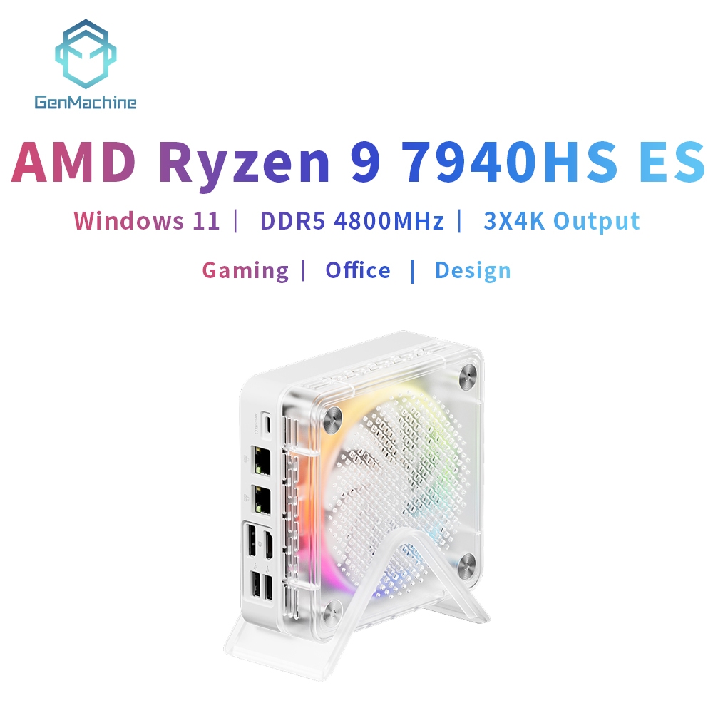 GenMachine MINI PC AMD R9-7940HS ES mini pc gaming Windows 10/11 2.5G ...