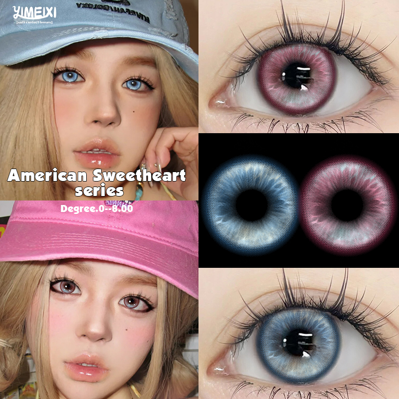YIMEIXI Barbie Contact Lens Blue Pink American Sweetheart Series Mixed ...