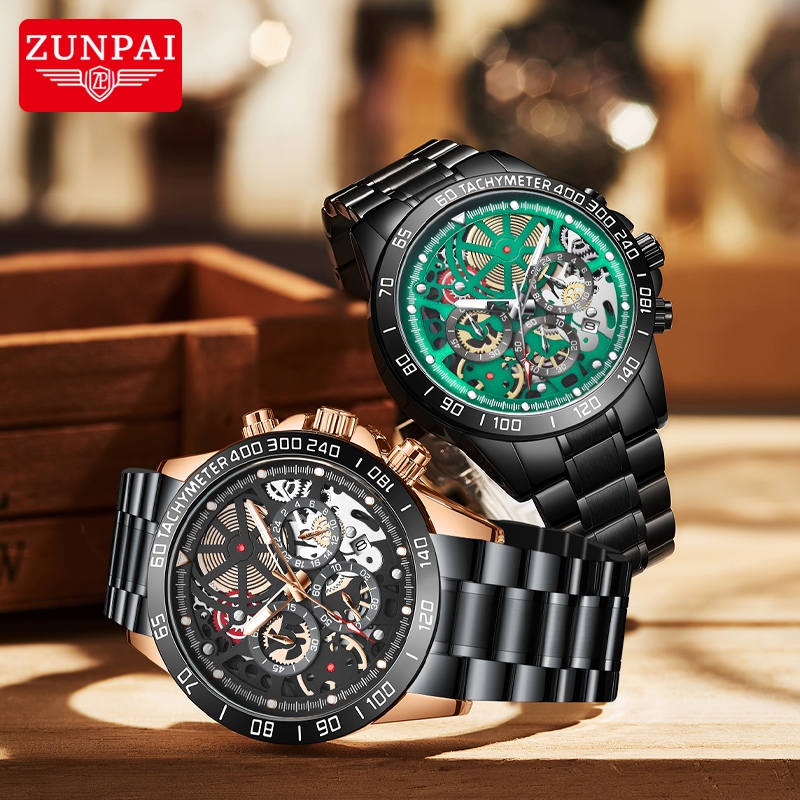 ZUNPAI Watch for Mens Original Waterproof Stainless Steel Sports ...