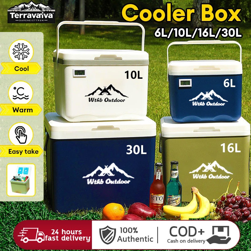 Outdoor Cooler Ice Box Chest Insulated 6L 10L 16L 30L Camping Fishing ...