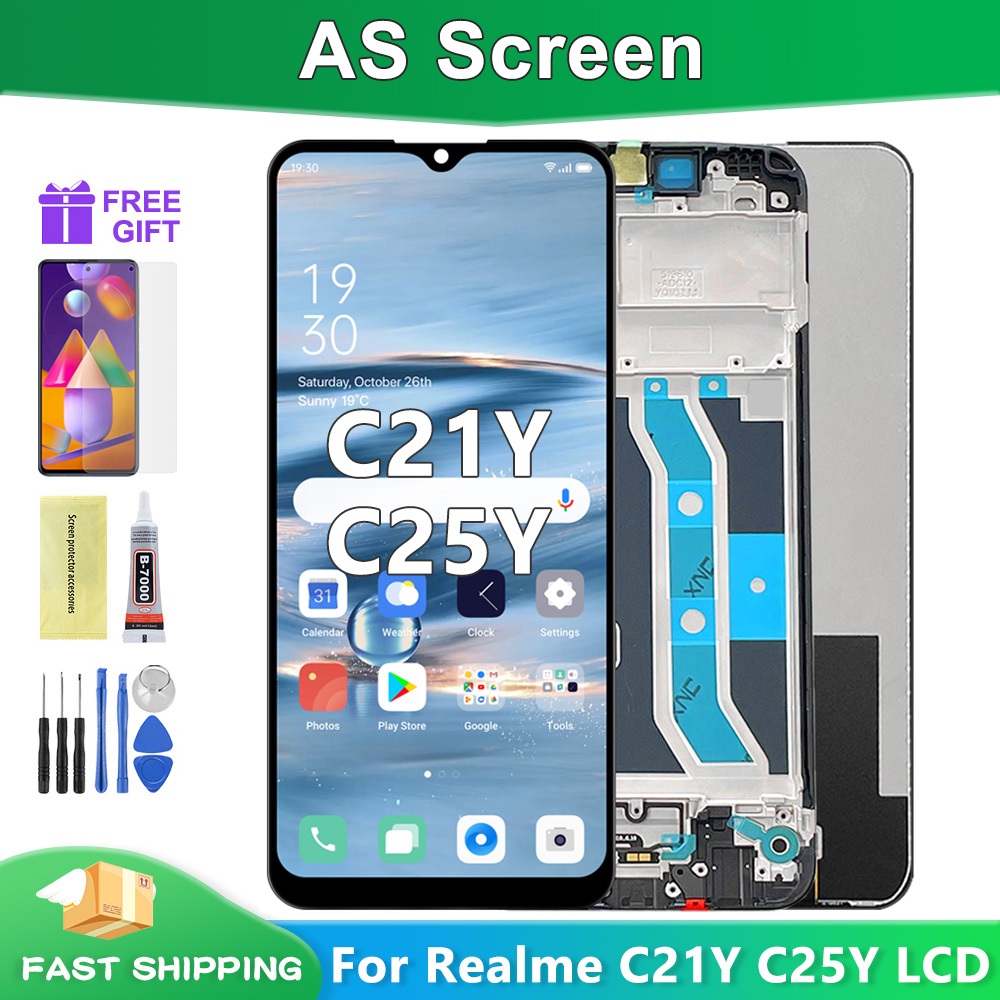 IPS LCD For Oppo Realme C21Y C25Y RMX3261 RMX3265 LCD Display Touch Screen with Frame ...