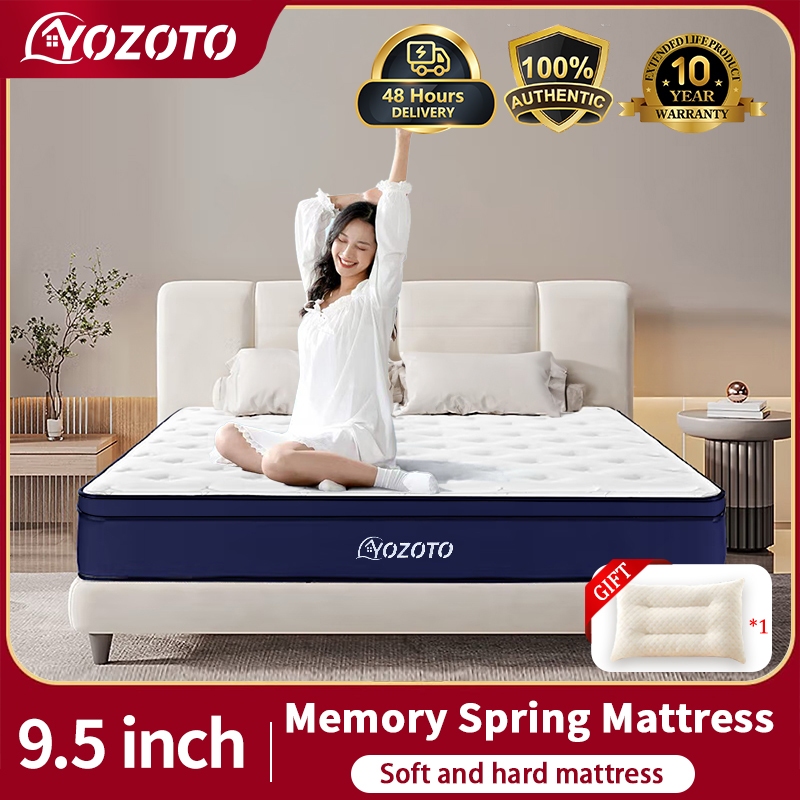 YOZOTO 9.5inch memory foam spring mattress topper Single/Twin/Double ...