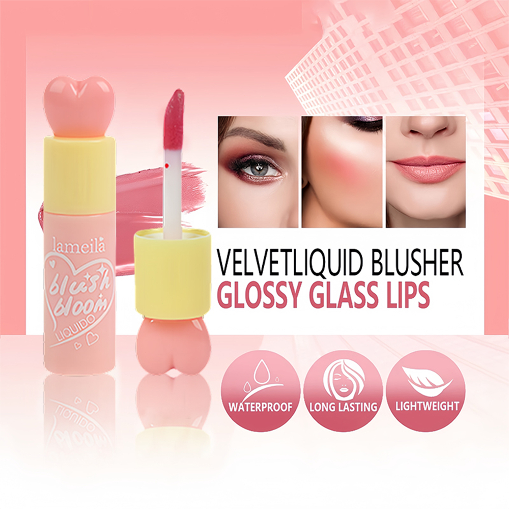 Blush Velvet Liquid Blush On Long-lasting Hydrating Gloss Lip & Cheek 4 ...