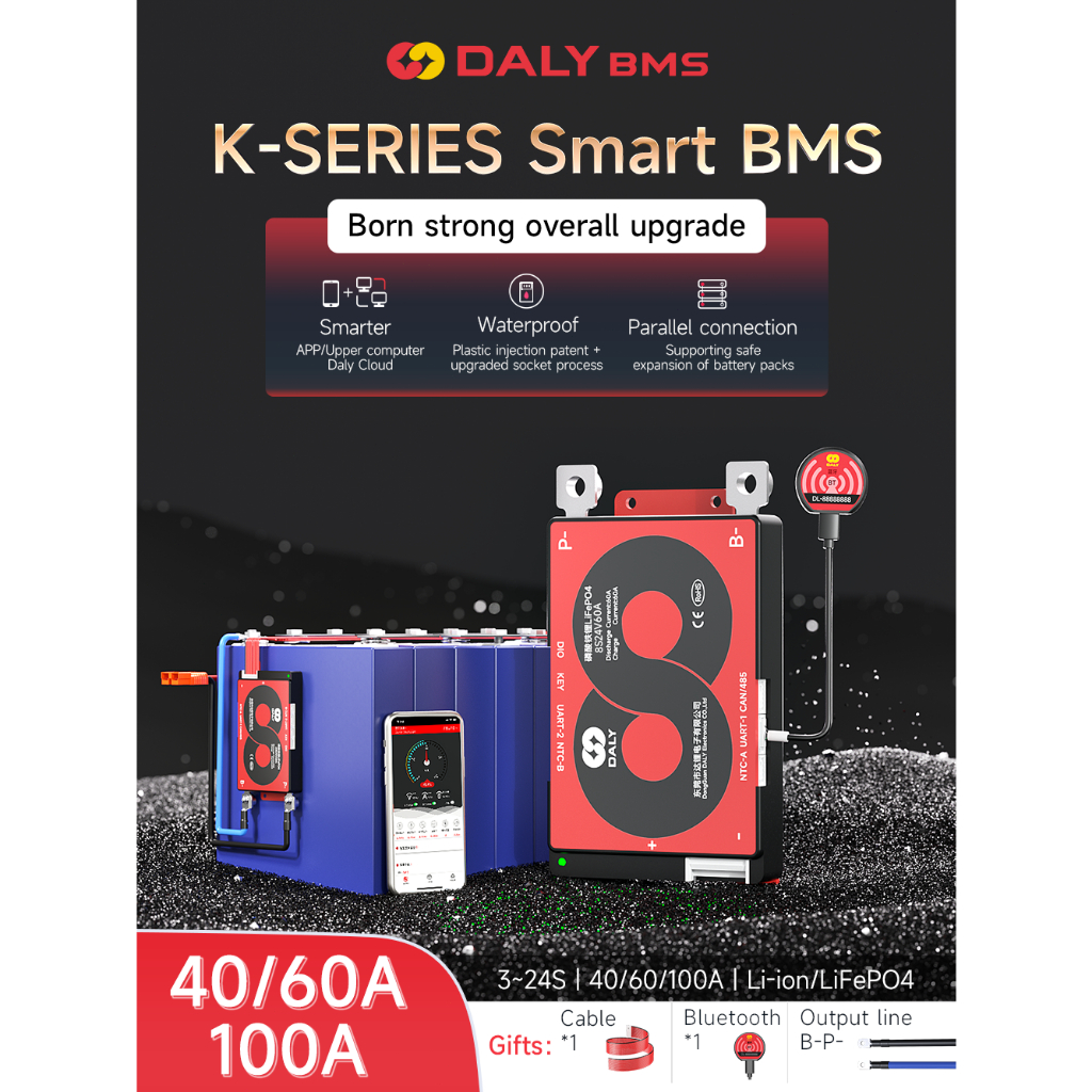 Daly Smart BMS with BT CAN with BT 1A Current 32S 60A 100A 150A for Lifepo4 Li-Lion Battery ...