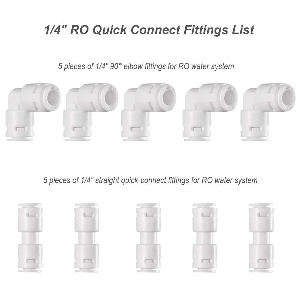10-Pack 1/4" OD Quick Connect Fittings Kit - 5 Straight Couplers & 5 ...