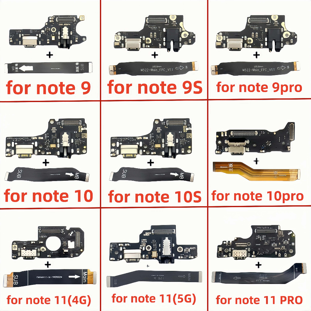 For Xiaomi Redmi Note 7 8 8T 9 9s 10 10s 11 12 Pro Plus 4G 5G USB ...