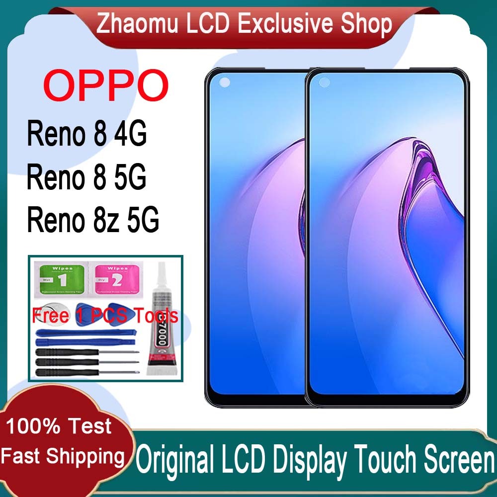 Original AMOLED OPPO Reno 8 4G 5G Reno 8z 5G LCD Display Touch Screen Replacement | Shopee ...