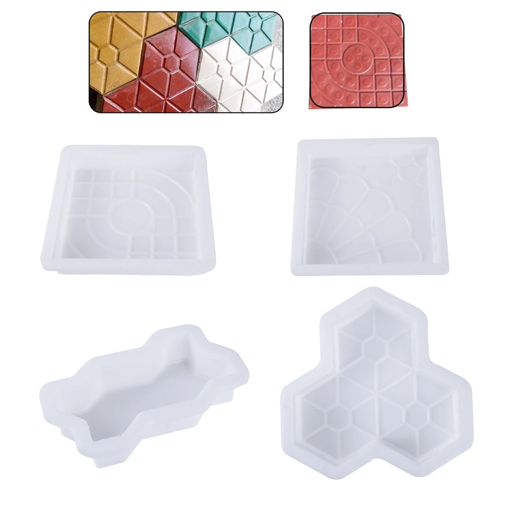 Plastic Brick Molds DIY Paving Pavement Walkway Molds Floor Tile Shadow ...