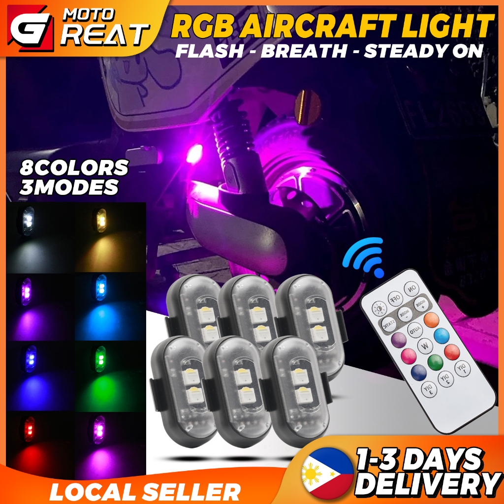 COD 6Pcs Aircraft Strobe lights Wireless Rechargeable RGB LED Flash ...