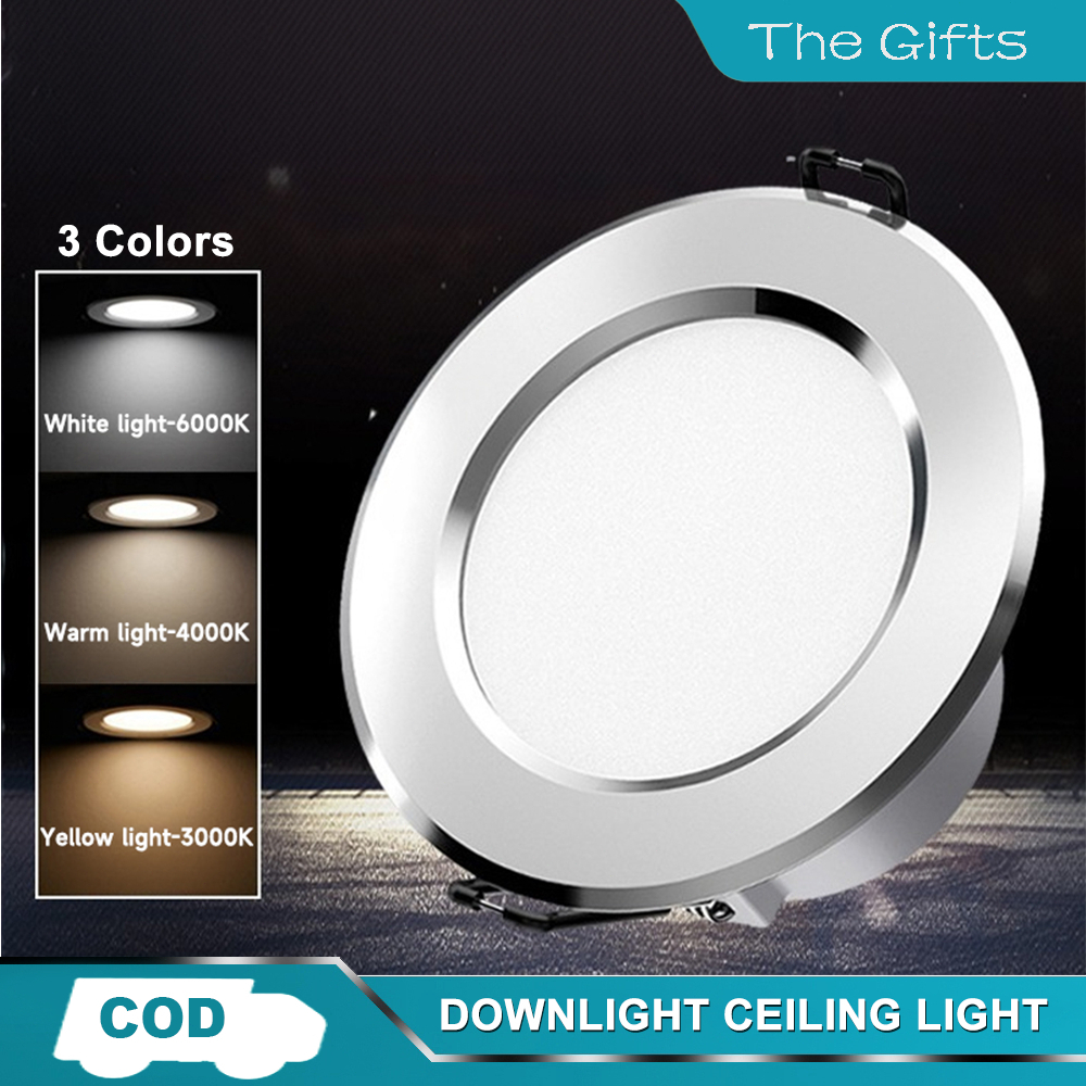Embedded ceiling light 220V 3 color Round Panel Light( Natural \White ...