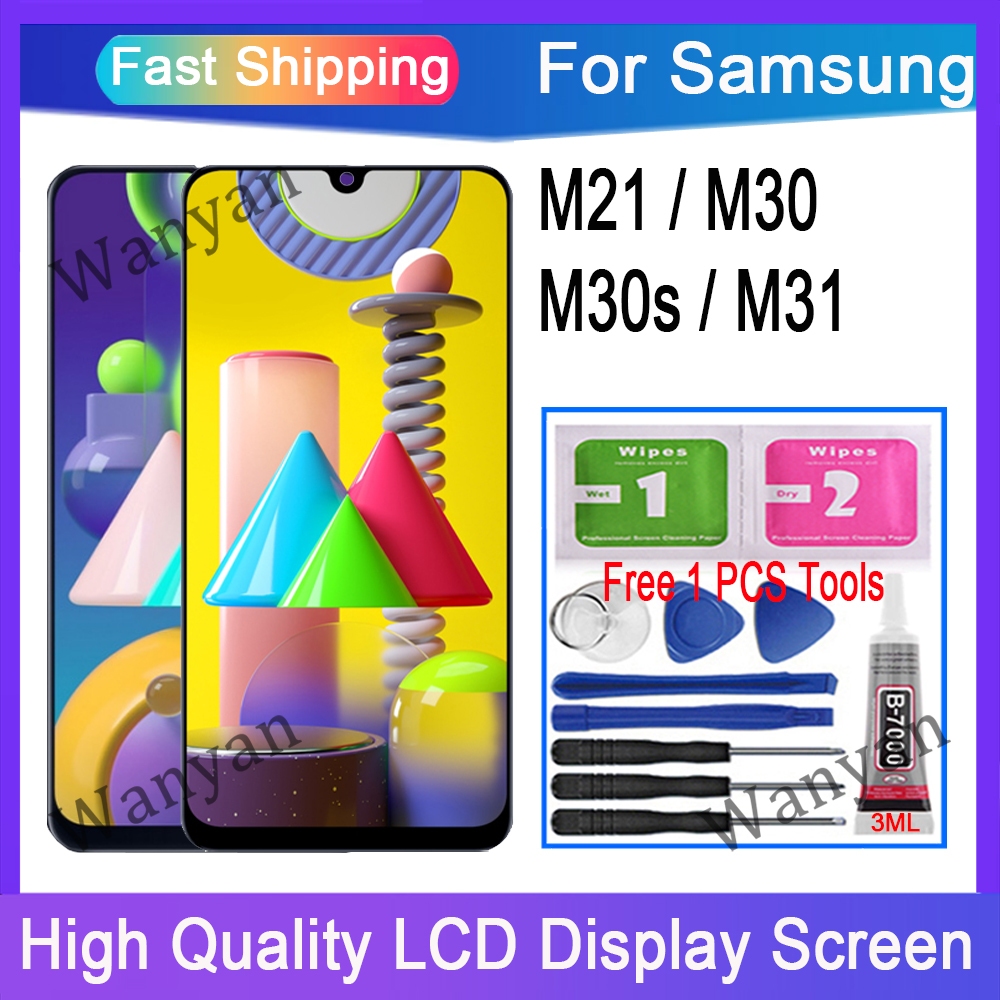 OEM For AMOLED Samsung Galaxy M21 M30 M30s M31 LCD Display Touch Screen Digitizer With Frame ...
