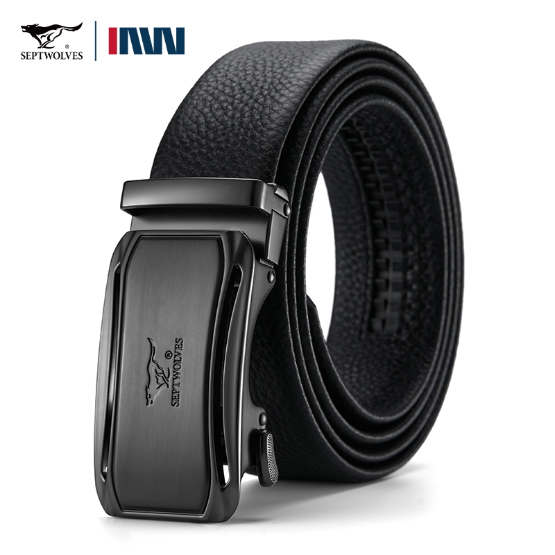 [SEPTWOLVES] Belt New Style Genuine Leather Automatic Buckle First ...