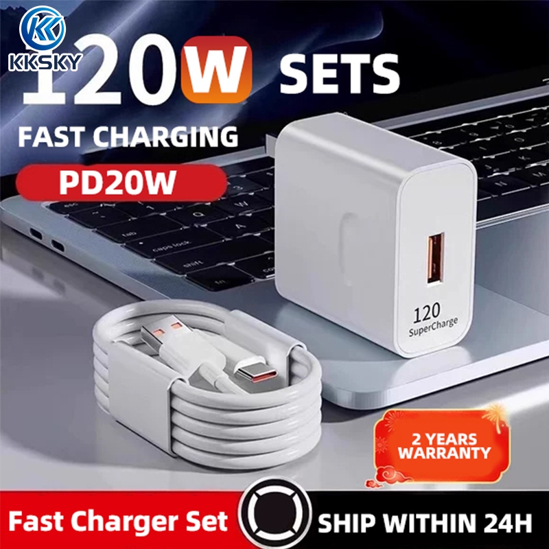 KKSKY Charger Fast charging Power adapter and Type C Cable 120W 6A ...