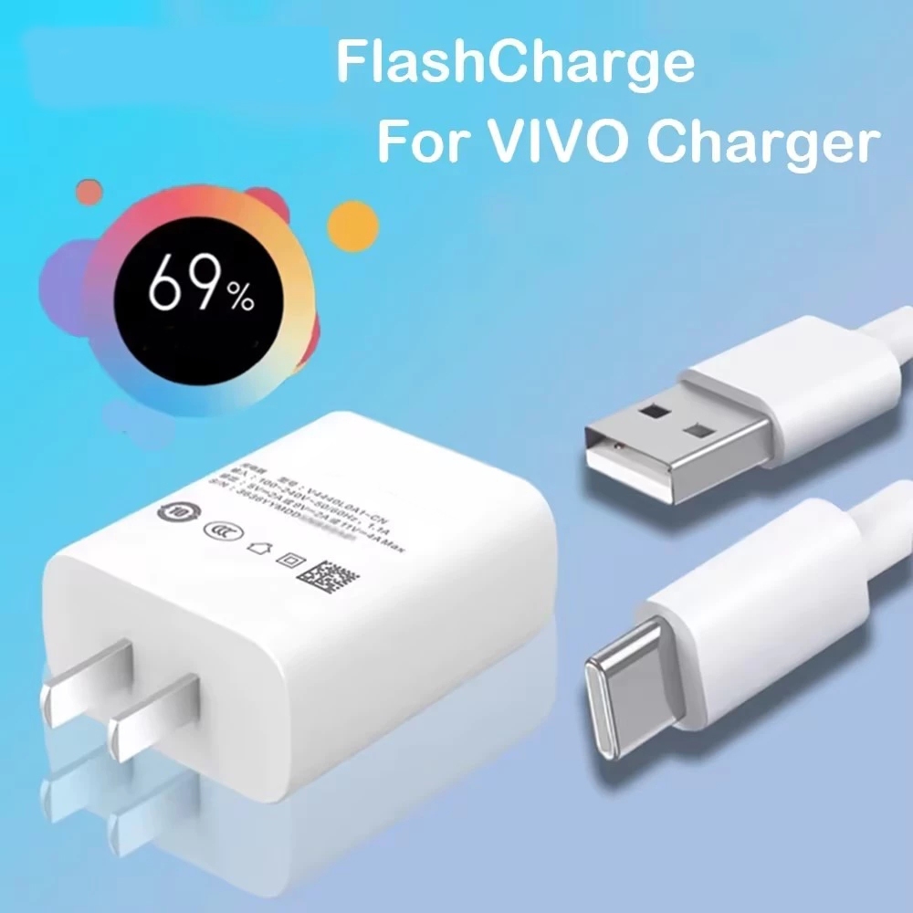 44W Type-C Ultra Fast Flash Charging Charger with USB-C Cable For VIVO ...