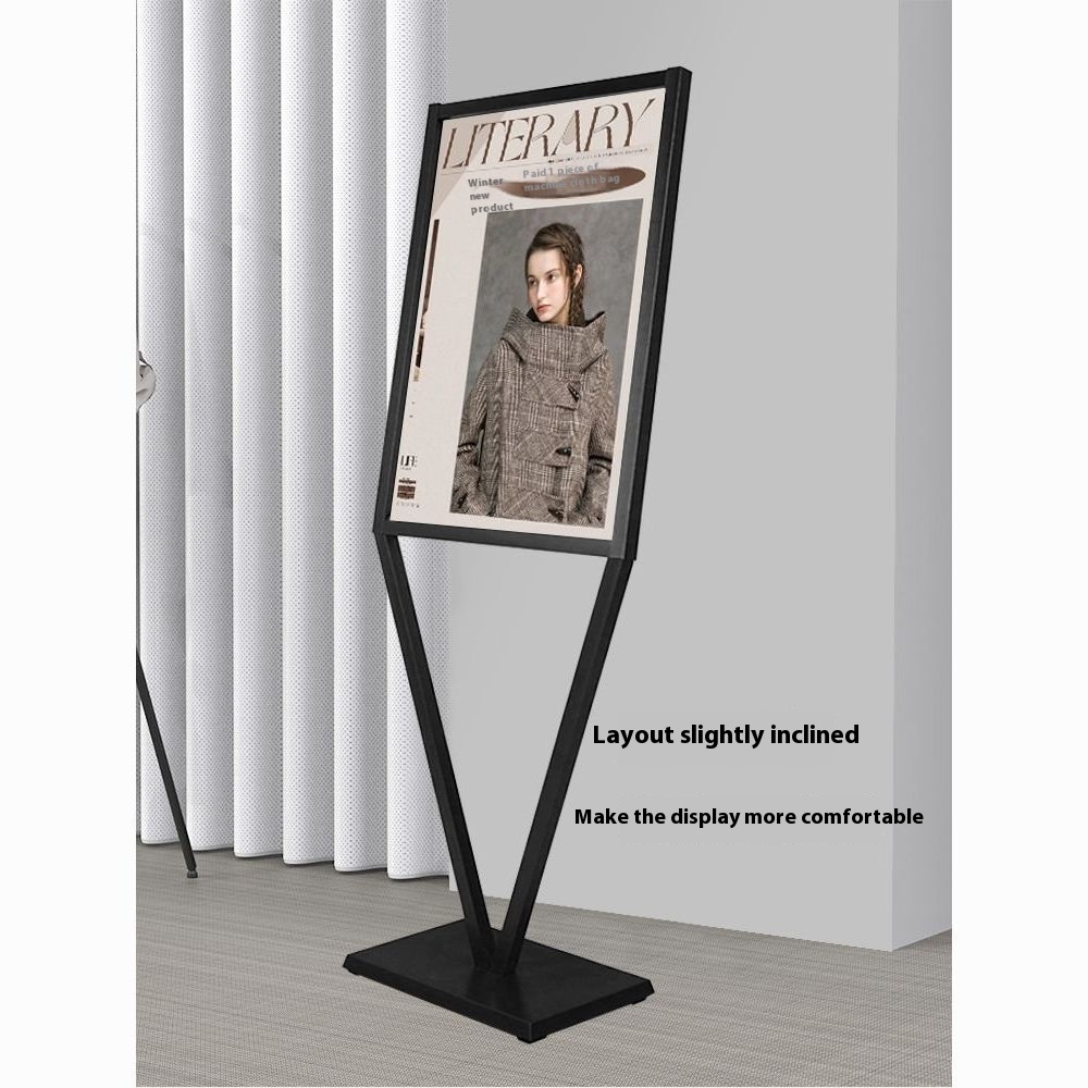 Billboard display stand V-shaped vertical poster stand vertical floor ...