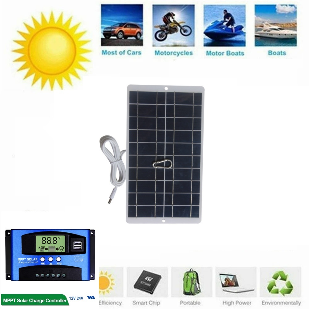 DC Portable 100W Solar Panel 5V Outdoor Solar Charging Panel Solar ...