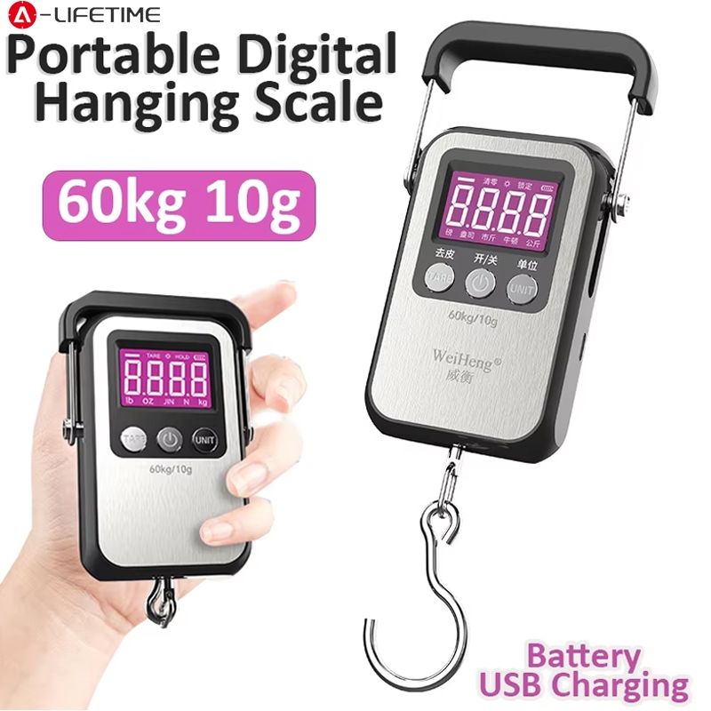 Portable Digital Weight Scale 60kg 10g Electronic Luggage Scale Battery ...