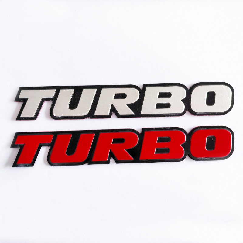1 x Aluminum TURBO Logo Car Auto Rear Side Trunk Lid Decorative Emblem ...