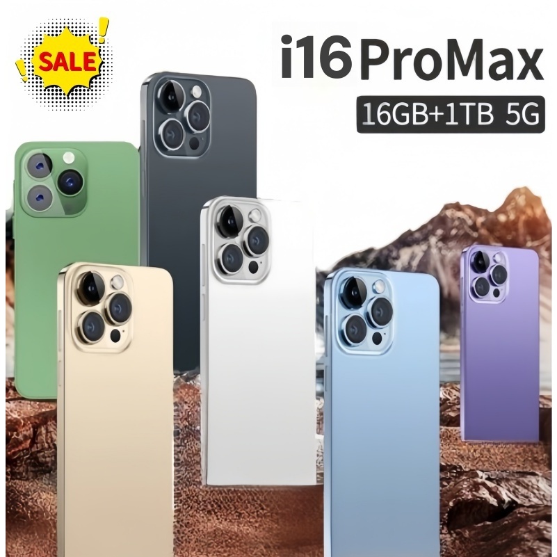 I16 pro max Smartphone 16GB+512GB Support 2 SIM Cards 5G Mobile Phone ...