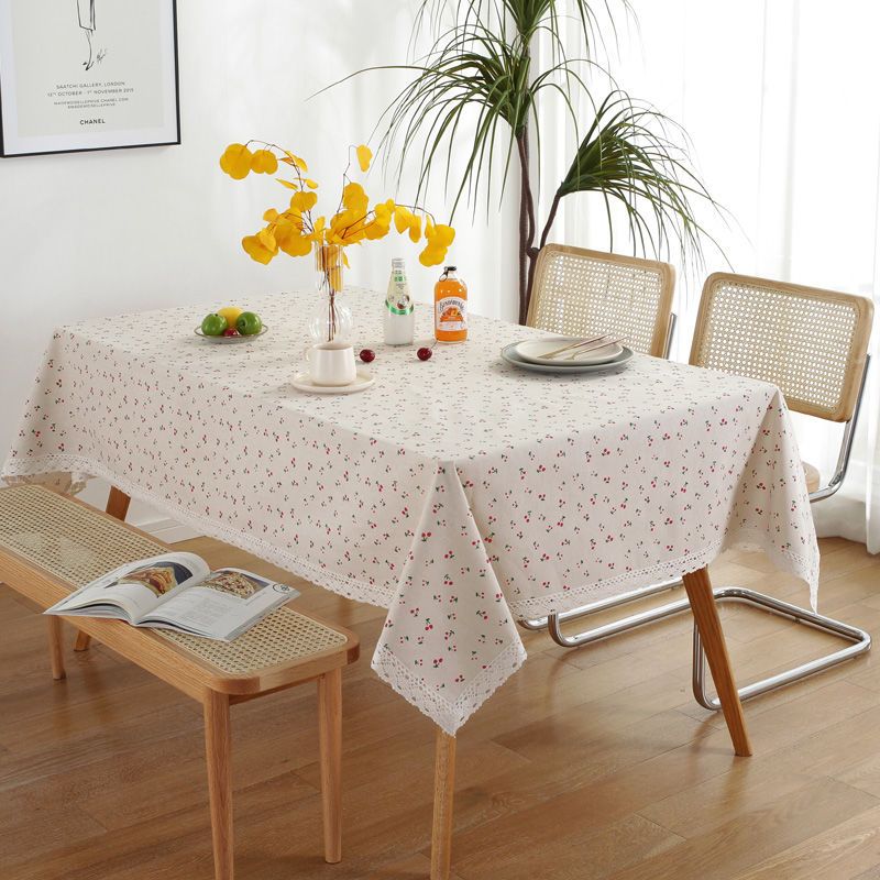 Lace cotton tablecloth lace cherry fabric cotton bedside table cover ...