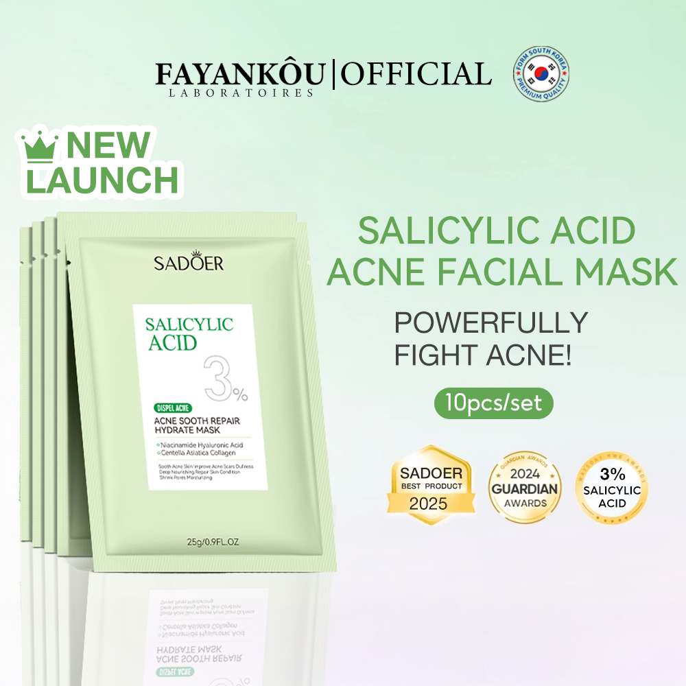FAYANKOU Salicylic Acid Facial Mask Acne Removal Oil Control Hydration ...