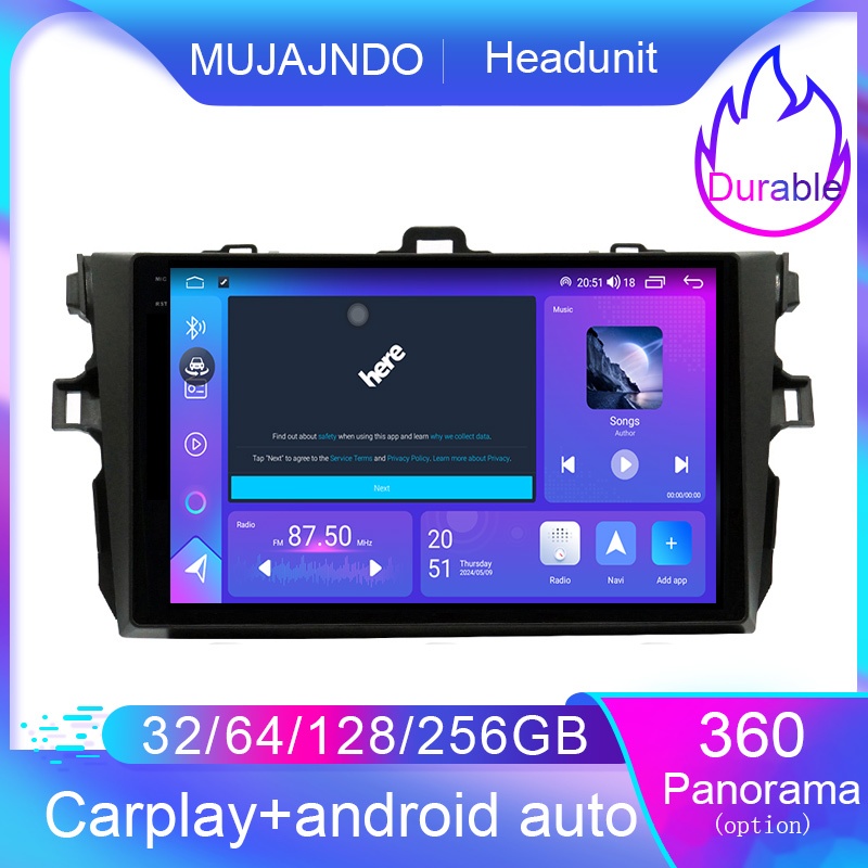 MUJAJNDO 9inch android head unit for toyota corolla 2007-2013 android15 ...