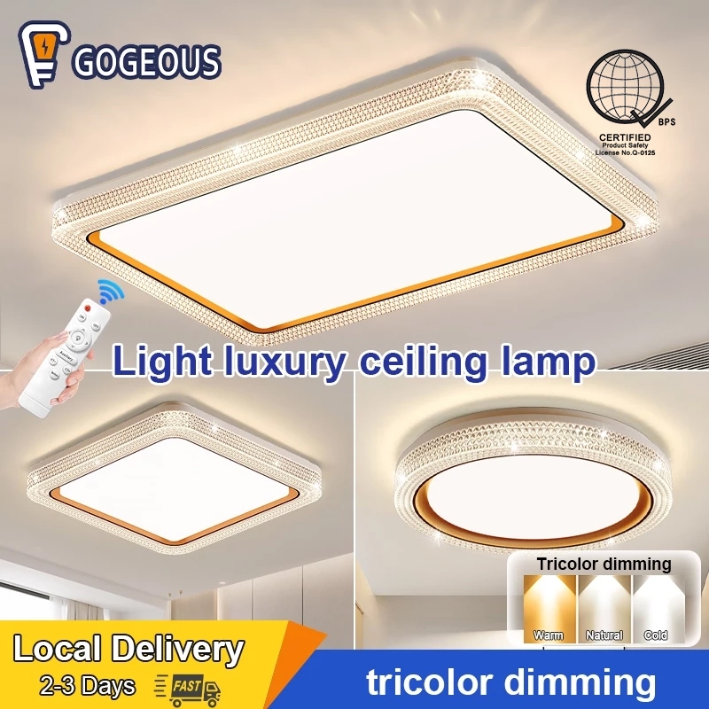 Gogeous Nordic Tri Color Ceiling Light Warm Dimming Led Light For Room ...